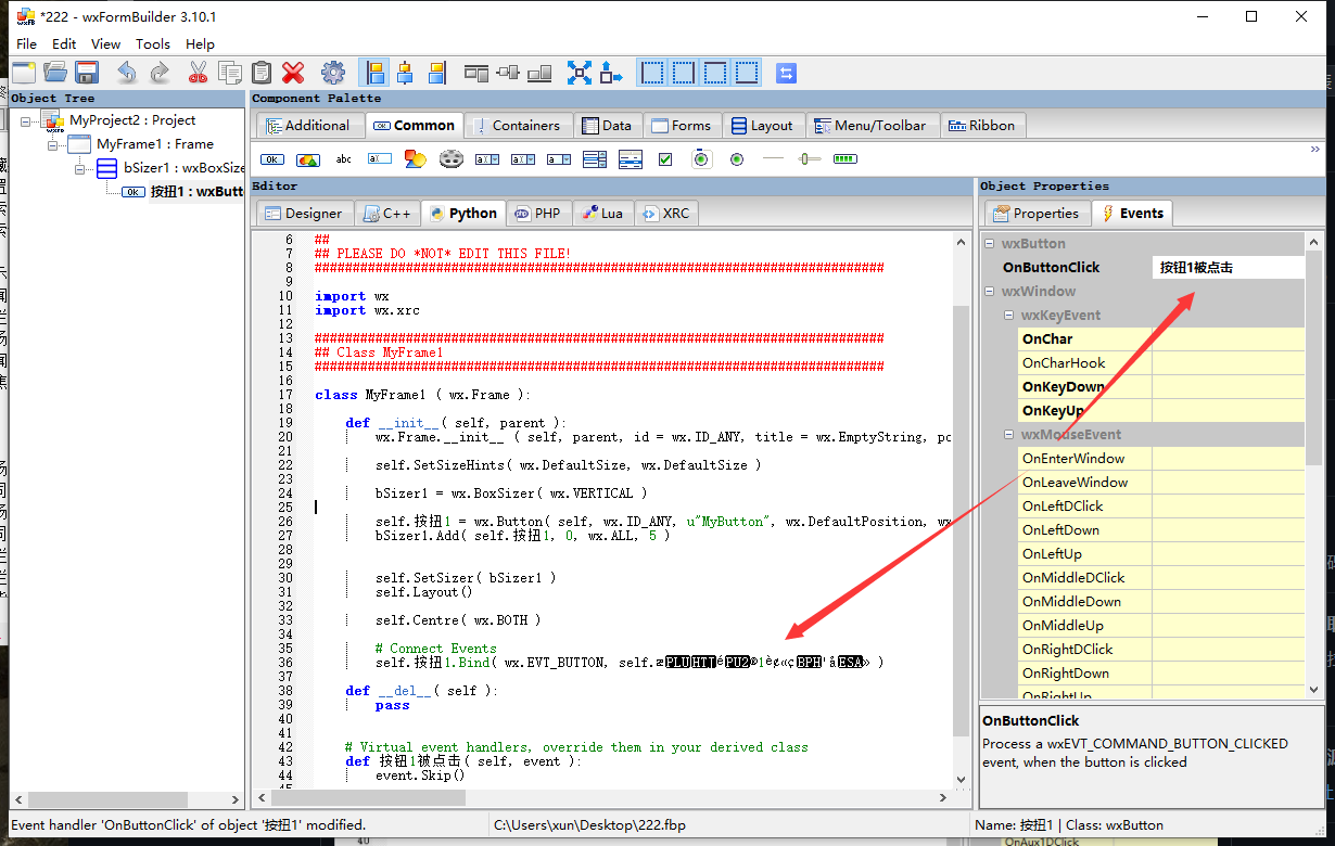 Binding events in Chinese will be garbled · Issue #708 · wxFormBuilder/wxFormBuilder · GitHub