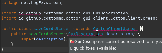 Setting up LibGui, problem. · Issue #94 · CottonMC/LibGui · GitHub