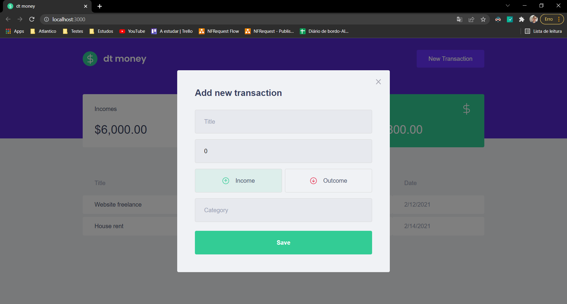 GitHub - AlerrandroTome/dtmoney: A money management project