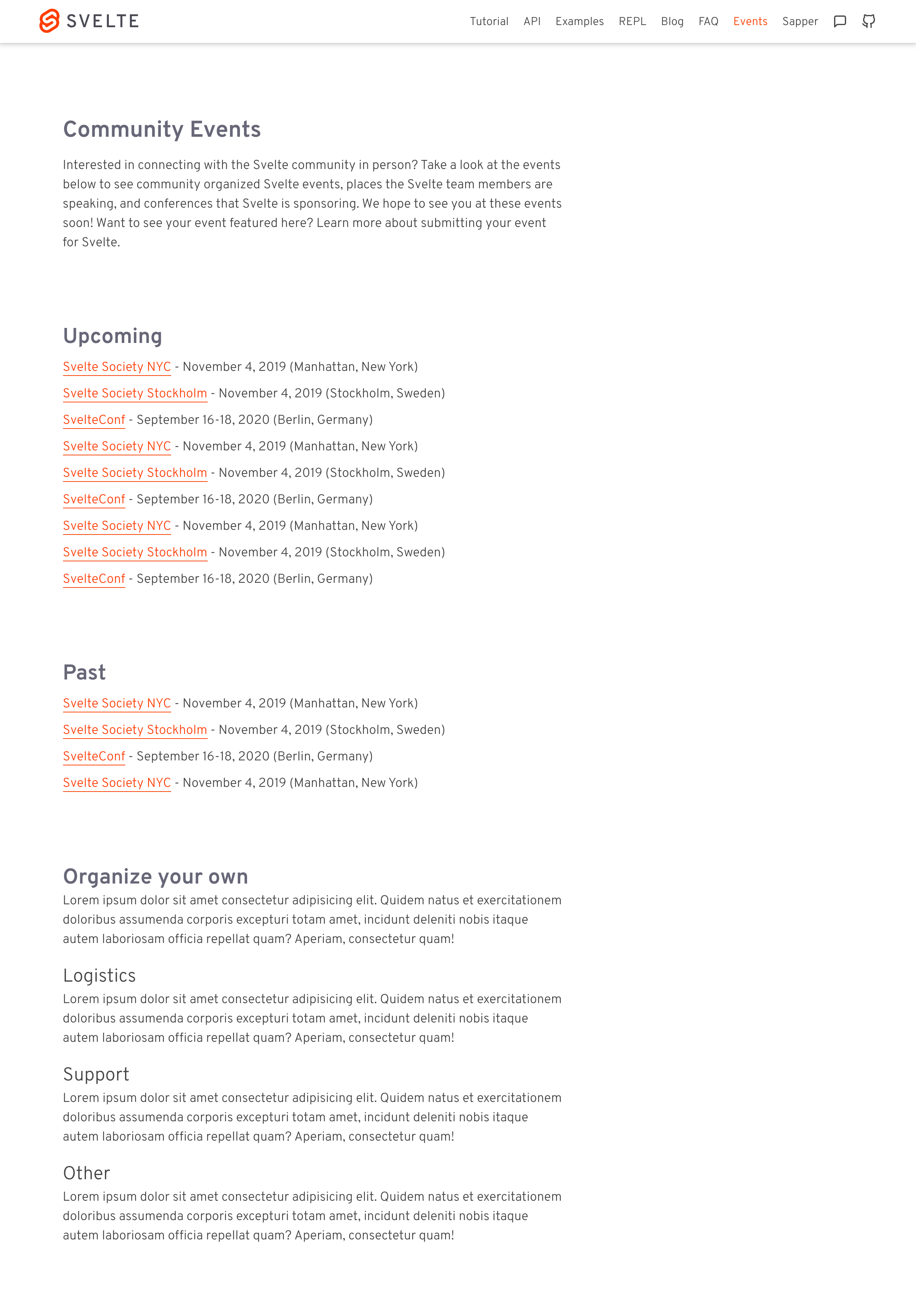 Events page on Svelte site? · Issue #3639 · sveltejs/svelte · GitHub