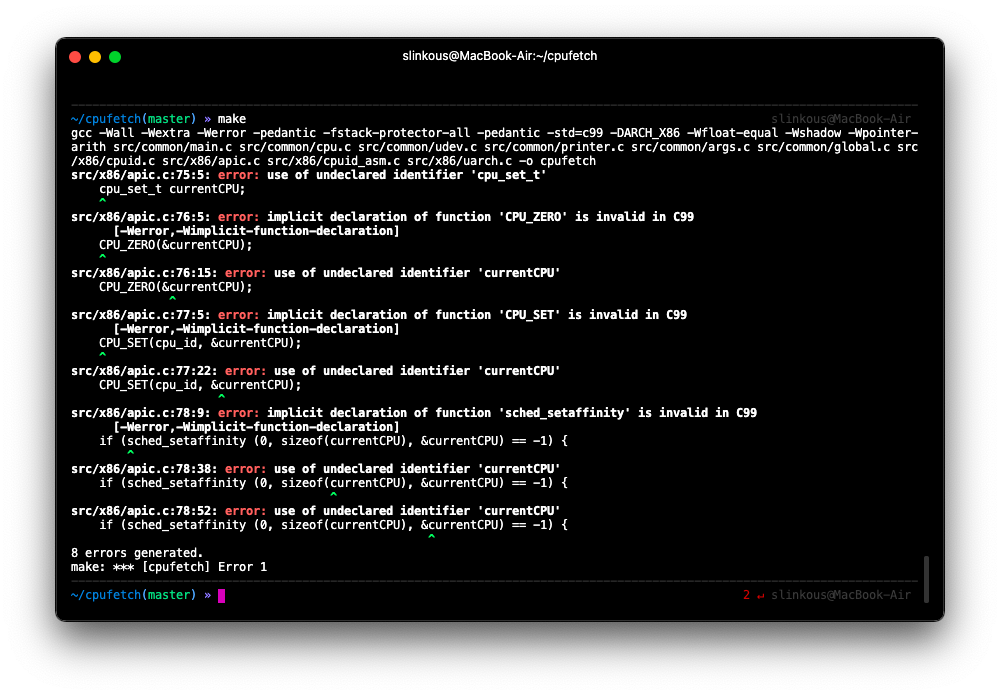 Does not build on MacOS · Issue #38 · Dr-Noob/cpufetch · GitHub
