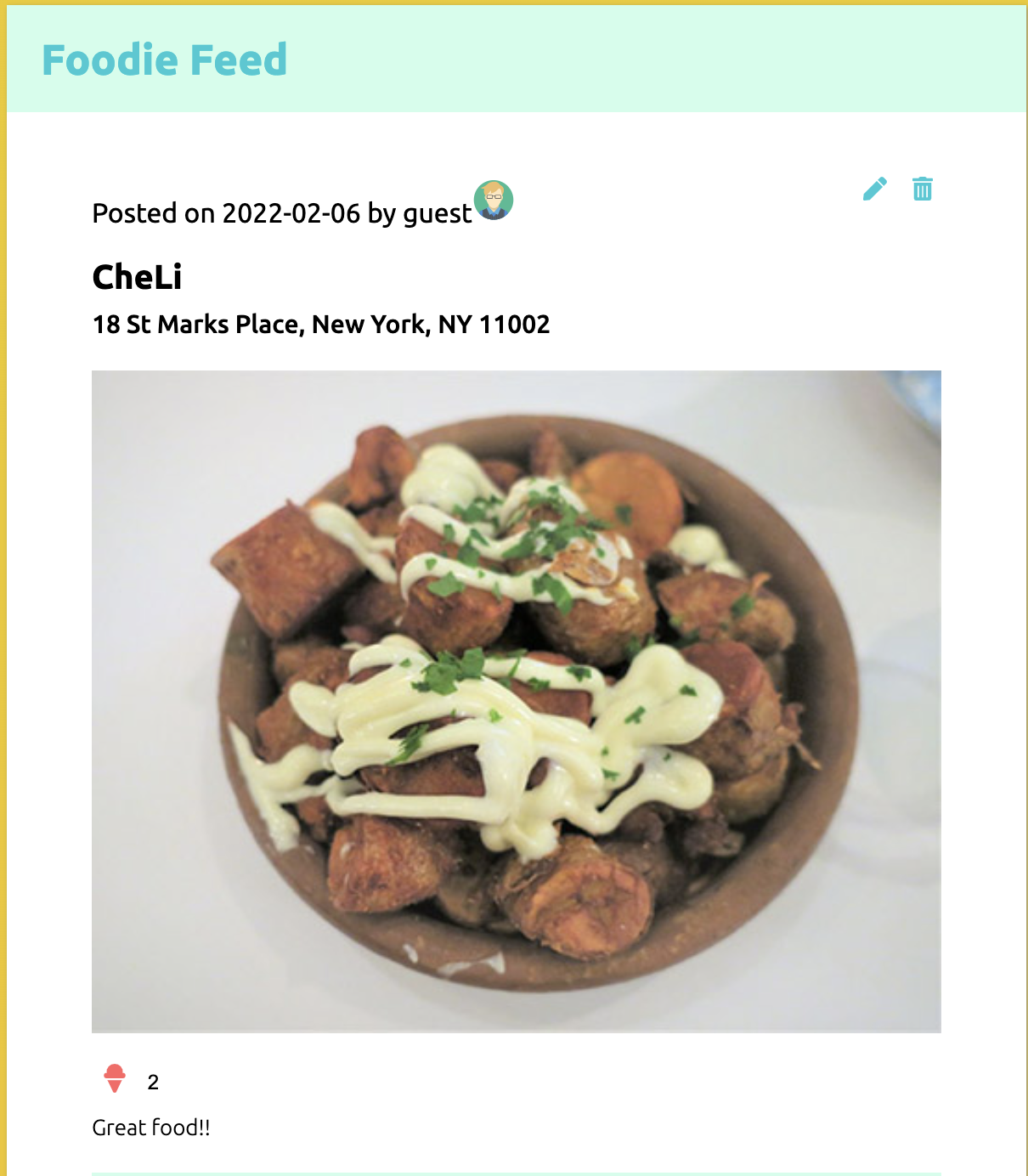 GitHub - AndyAYu/FoodieGram: A single-page MERN social media app for foodies