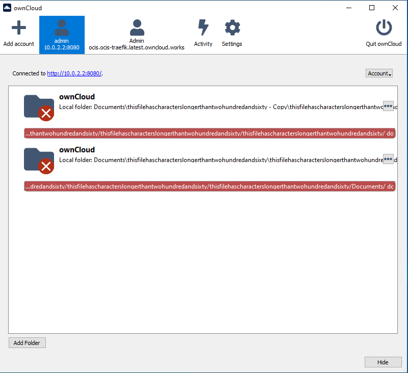 [QA] 'Too long path' warning message comes too late · Issue #10677 · owncloud/client · GitHub