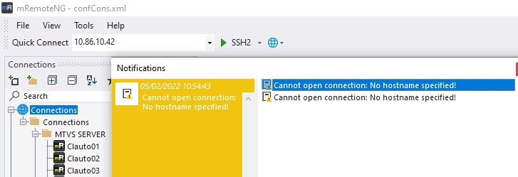 Quick Connect - No Hostname Specified! · Issue #2213 · mRemoteNG/mRemoteNG · GitHub