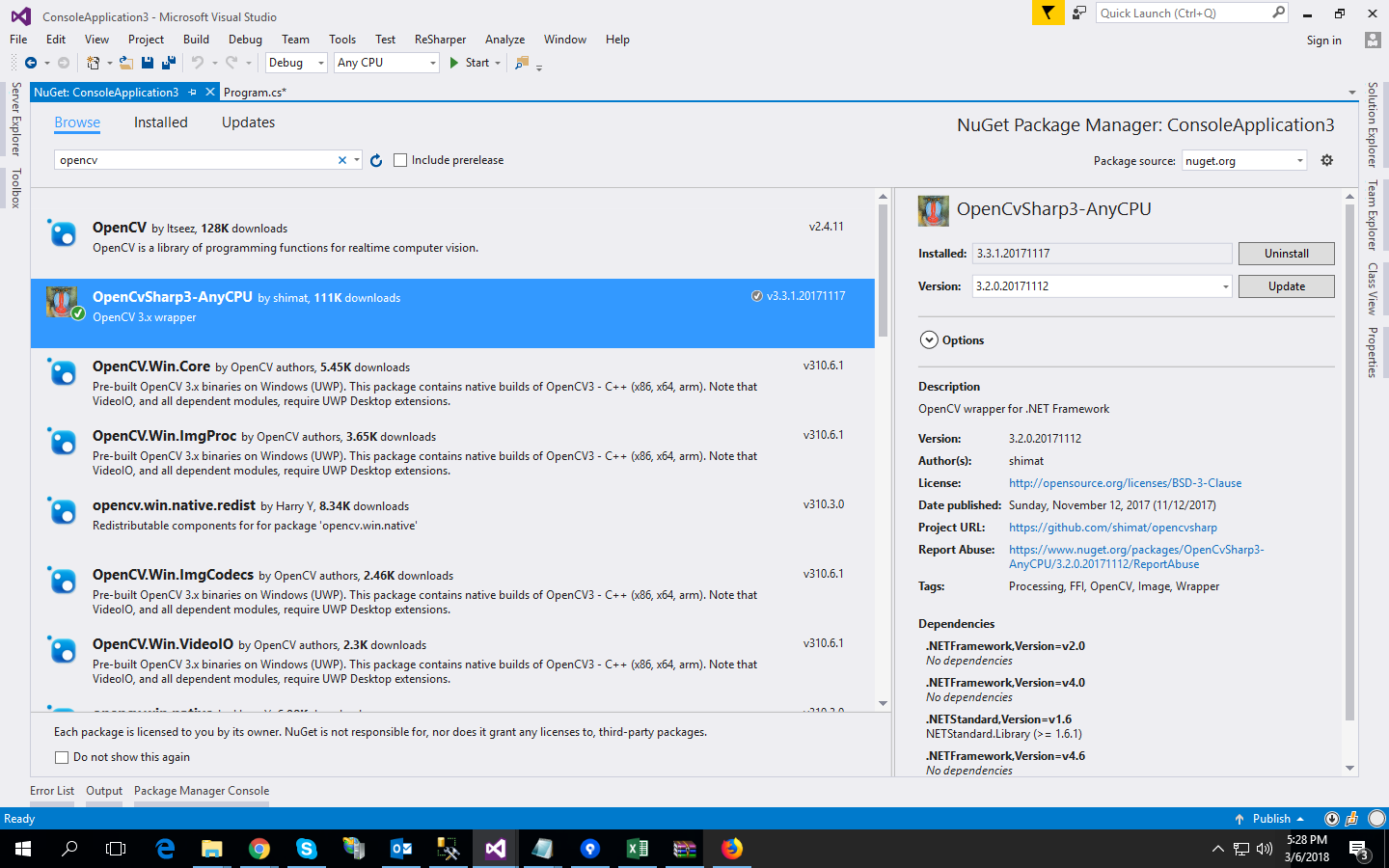 Unable to load DLL 'opencv_core240': The specified module could not be found. (Exception from ...
