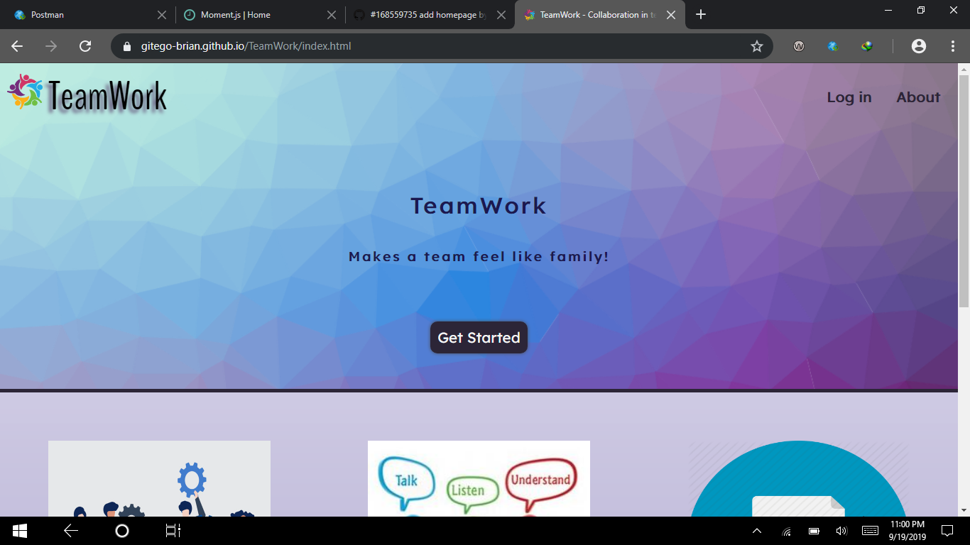 GitHub - gitegob/TeamWork: Teamwork is an internal social network for organizations’ employees ...
