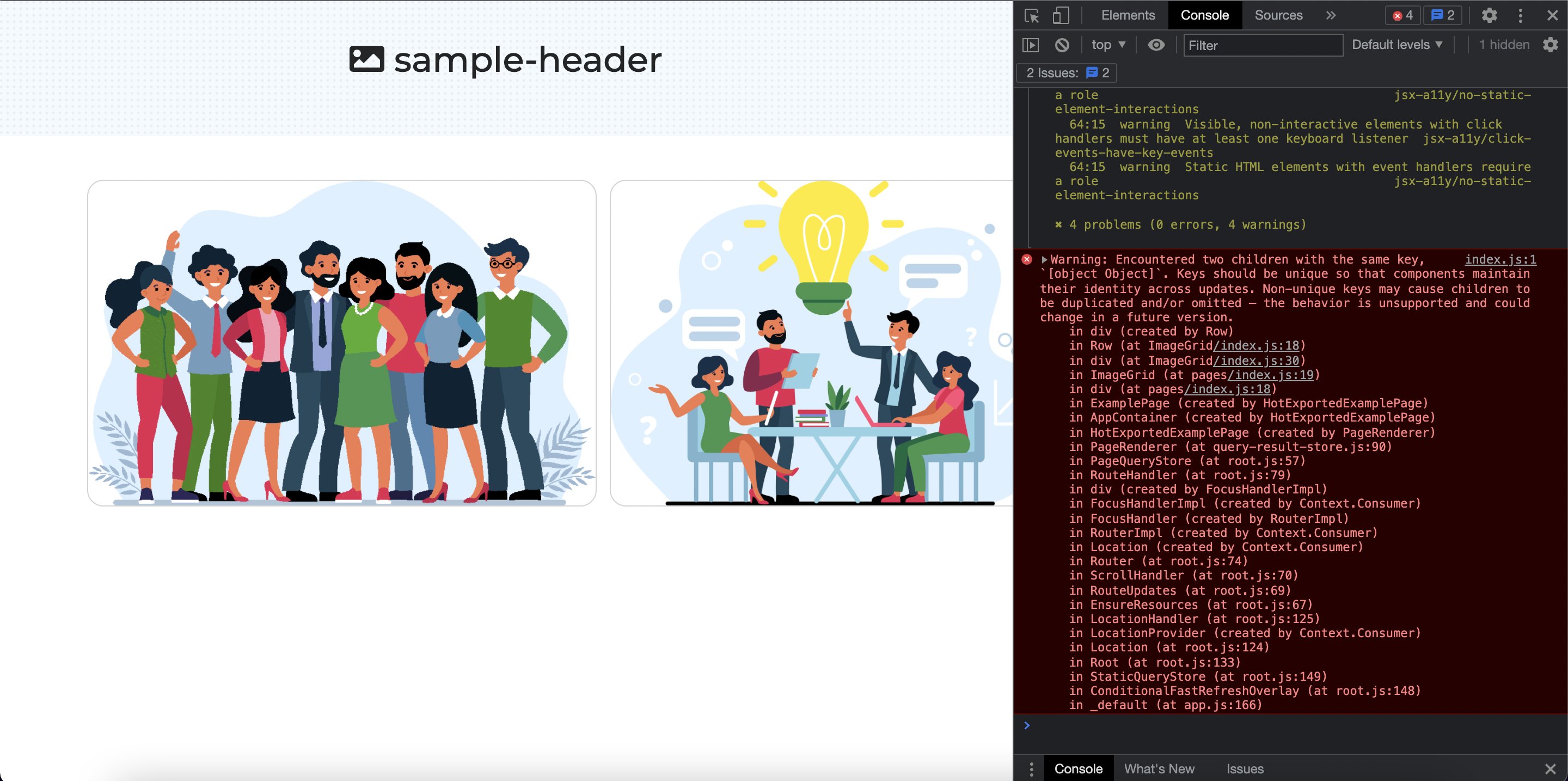 Two children with same key warning in image grid component. · Issue #206 · scorelab/Webiu · GitHub