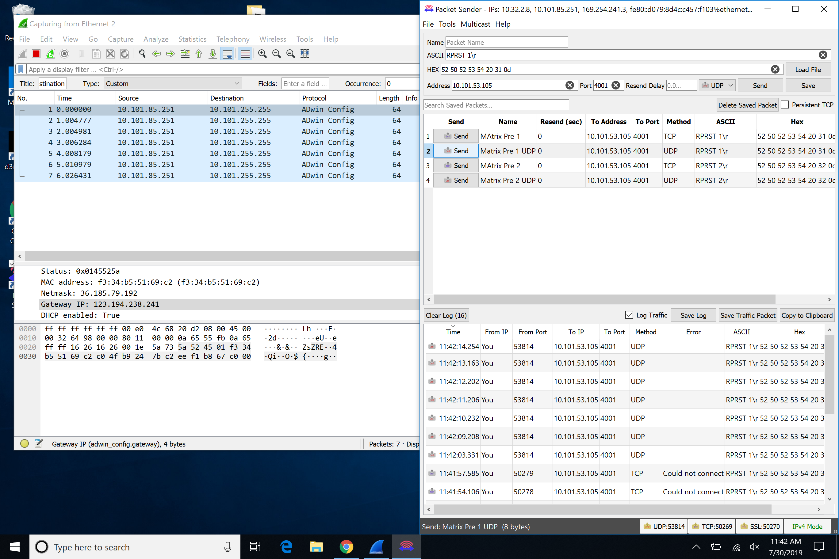 Doesn't send UDP messages · Issue #158 · dannagle/PacketSender · GitHub