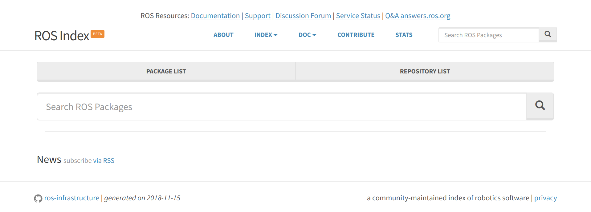 Add the standard ROS header above all the pages · Issue #116 · ros-infrastructure/rosindex · GitHub