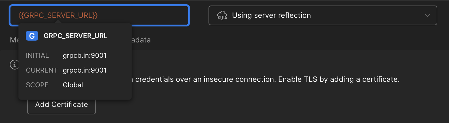 gRPC: TLS not enabled when using environment variable on server url · Issue #11057 · postmanlabs ...