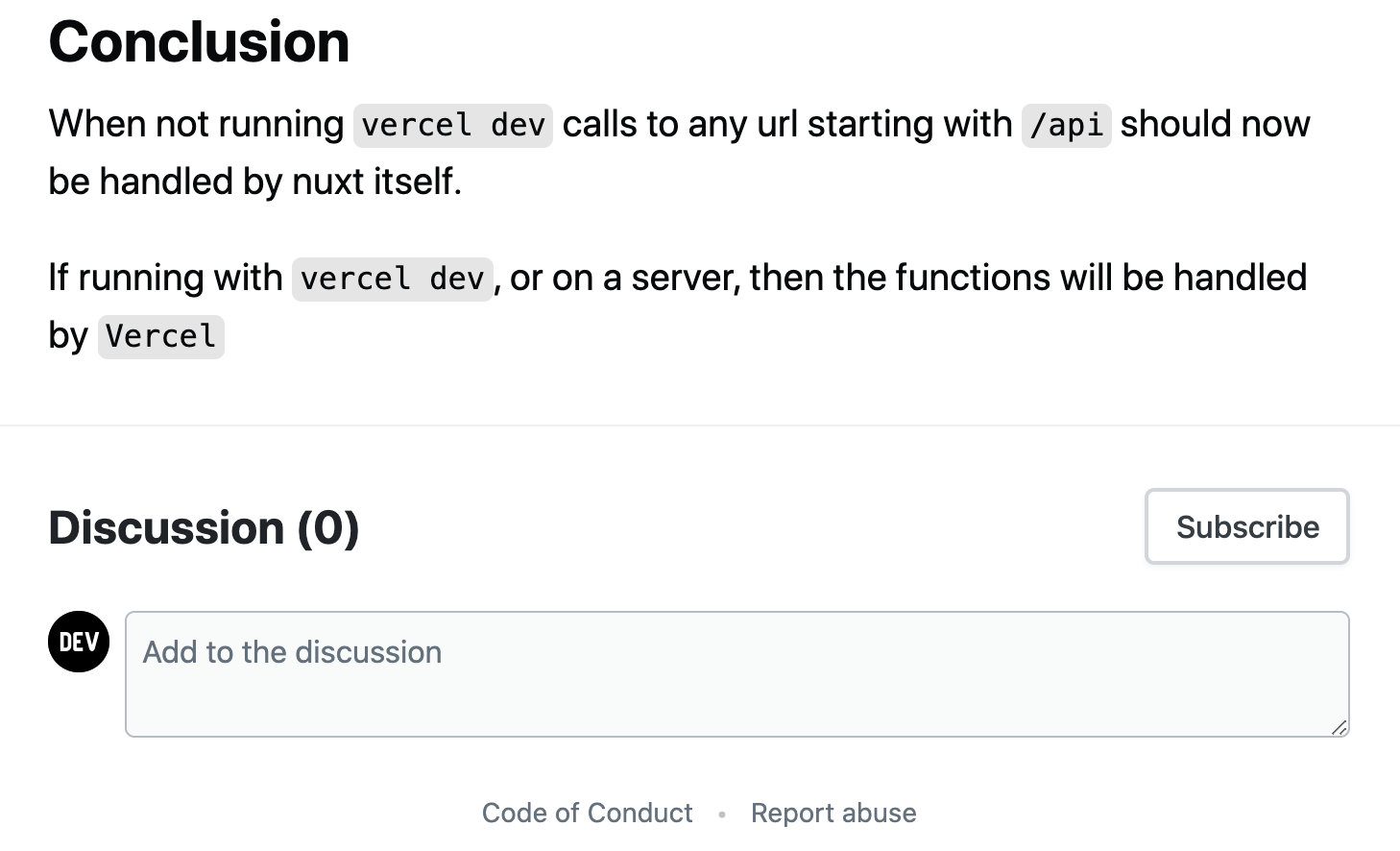 `vercel Dev` Fails To Serve Nuxt Project When `npm Run Dev` Works · Vercel Vercel · Discussion