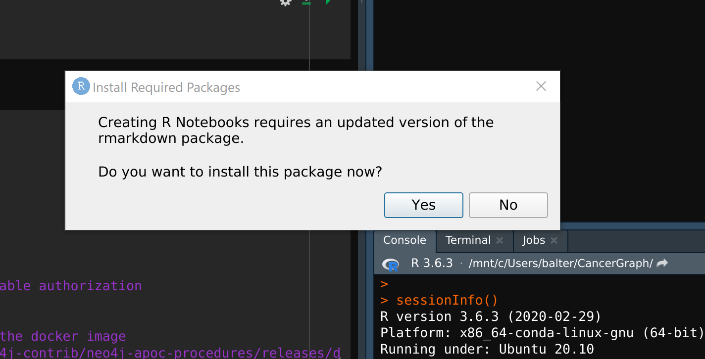 RStudio tells me I need rmarkdown installed for html_notebook, but it already is. · Issue #10018 ...