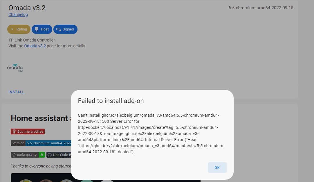 Request Omada Add Option For Older Versions V32 · Issue 488 · Alexbelgiumhassio Addons