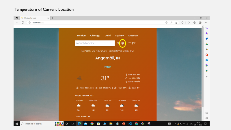 GitHub - raichalvarghese/Weather-Forecast-MiniProject: Get a current ...