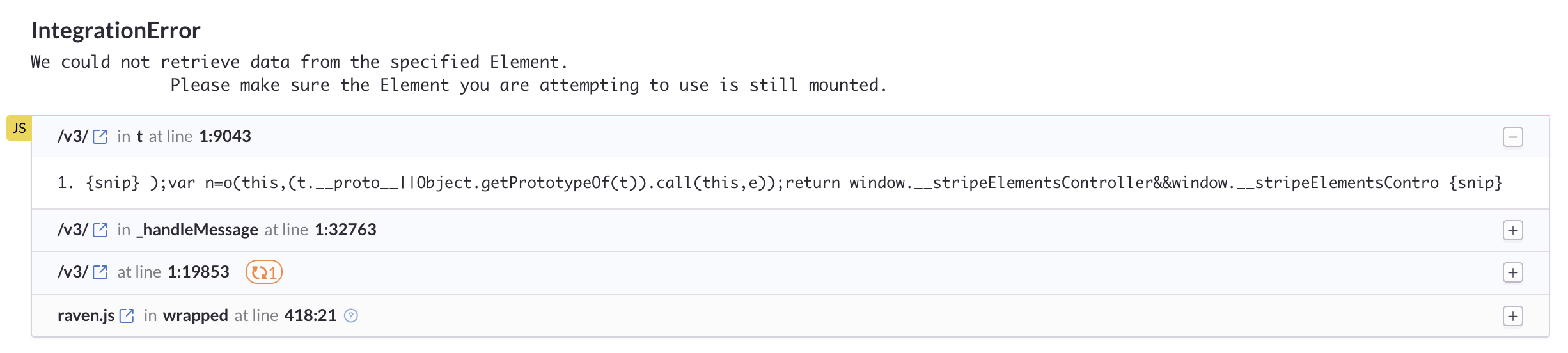 `we Could Not Retrieve Data From The Specified Element` On Mobile