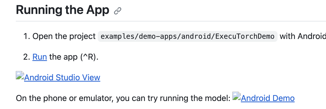 Issues With Formatting And Screenshots In The Android Demo · Issue 1053 · Pytorch Executorch