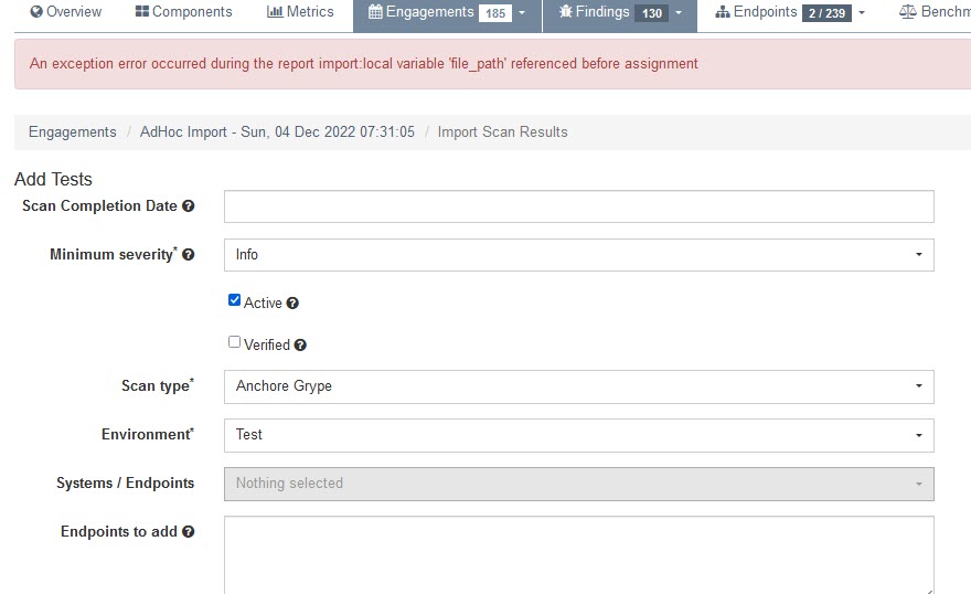 Grype S Report Upload Issue V 2 16 2 · Issue 7229 · Defectdojo Django Defectdojo · Github