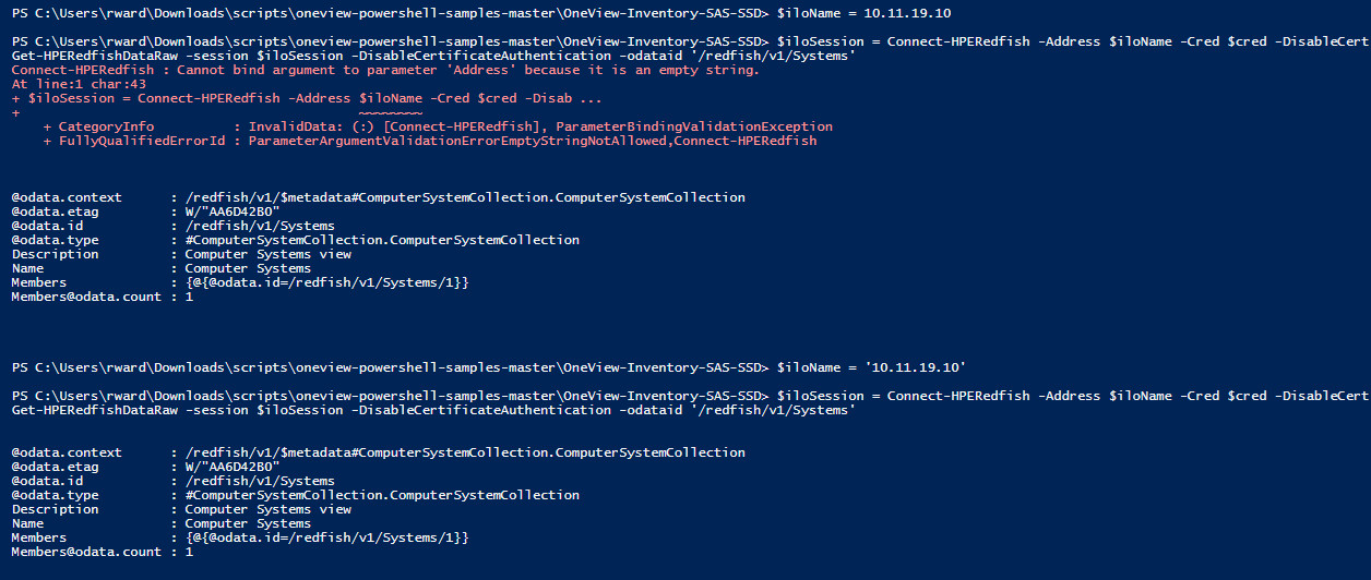 'Cannot Connect to server' for all DL360 Gen 10 - Gen 9's are fine · Issue #6 · HewlettPackard ...