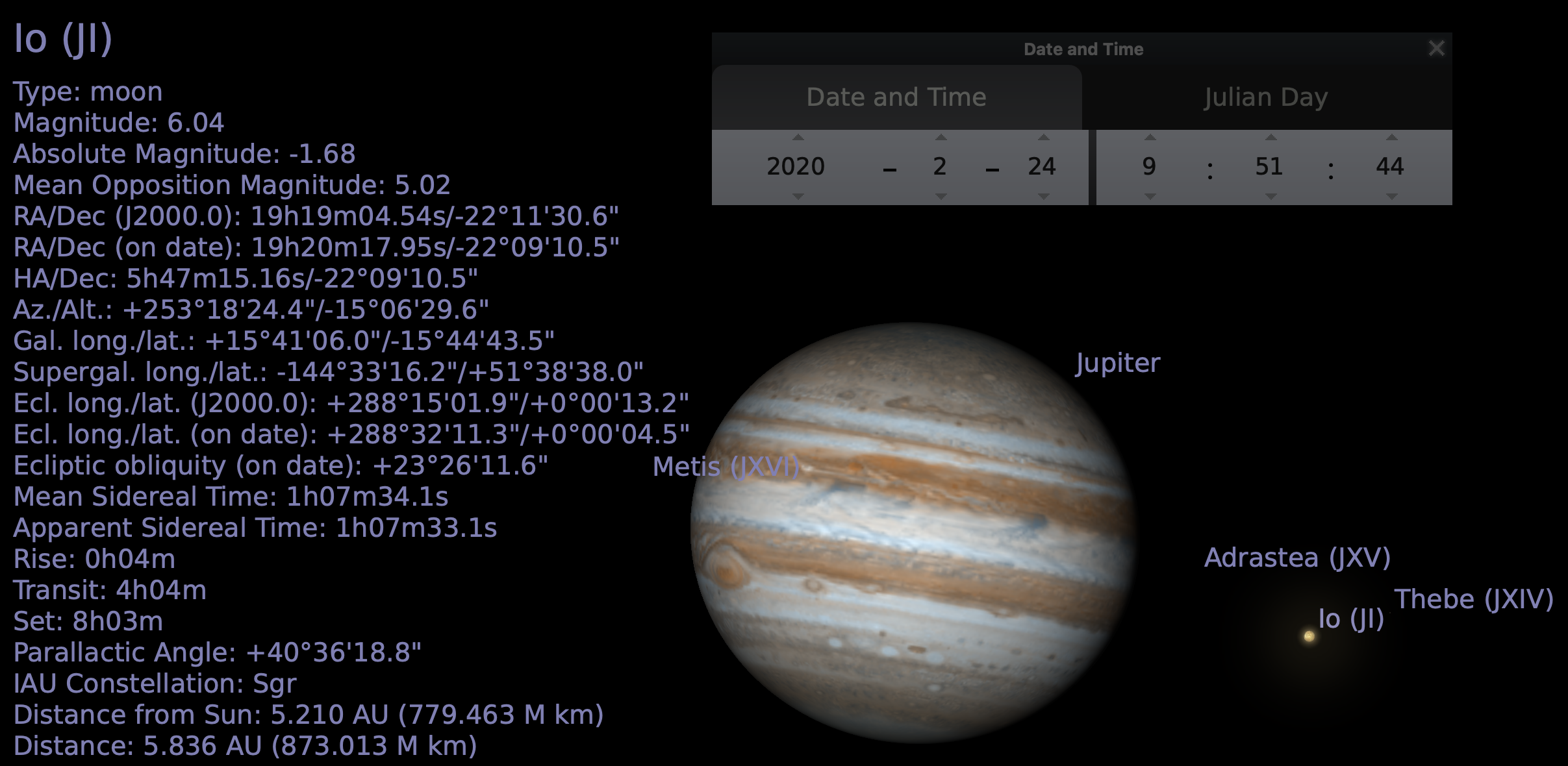 Io magnitude jumps from 6.2 to 21 in one second during immersion · Issue #979 · Stellarium ...