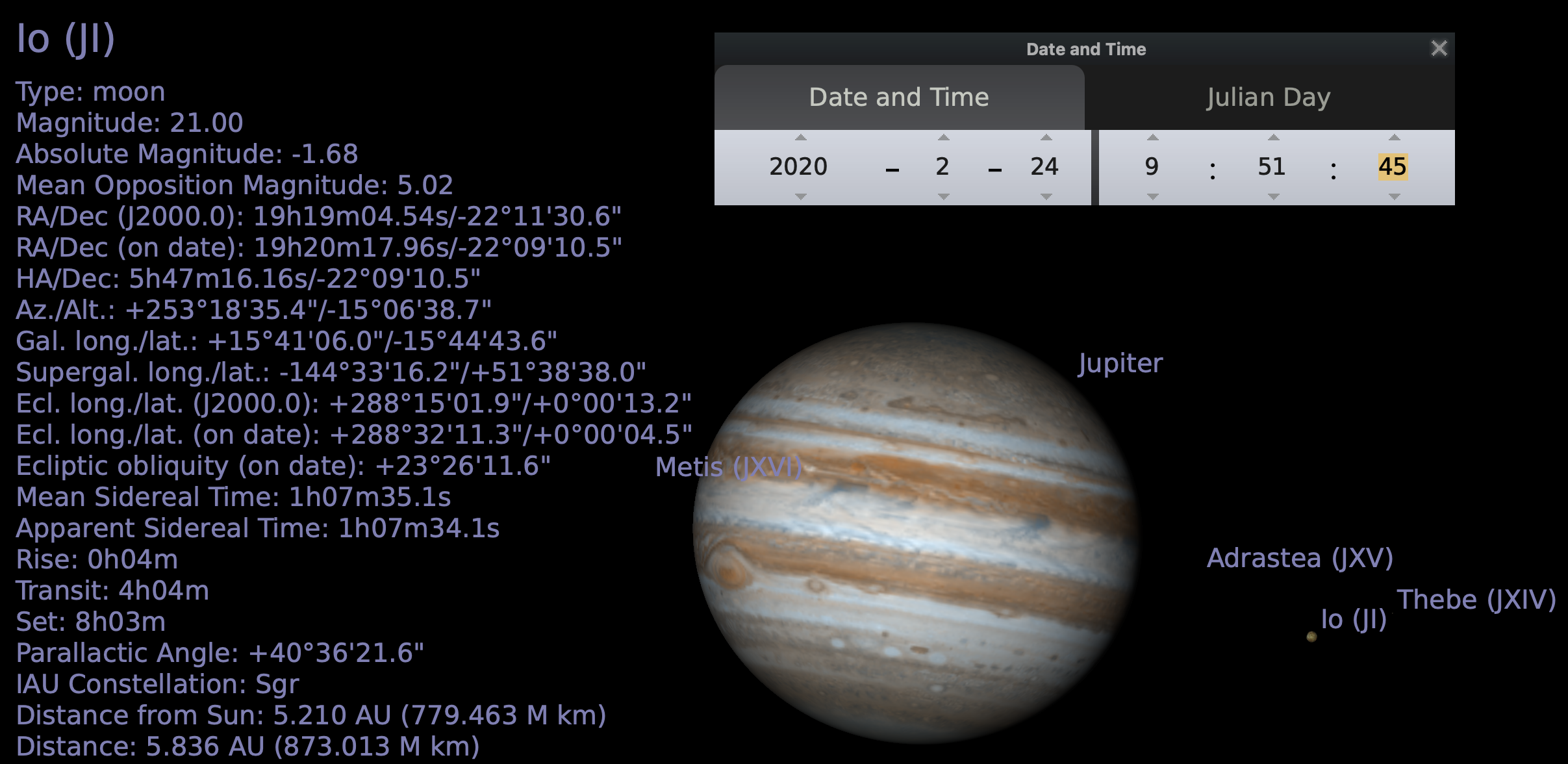 Io magnitude jumps from 6.2 to 21 in one second during immersion · Issue #979 · Stellarium ...