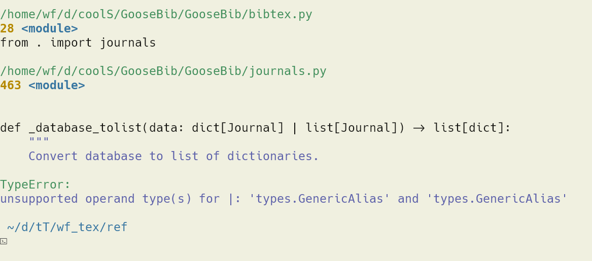 unsupported operand type(s) for |: 'types.GenericAlias' and 'types.GenericAlias' · Issue #63 ...