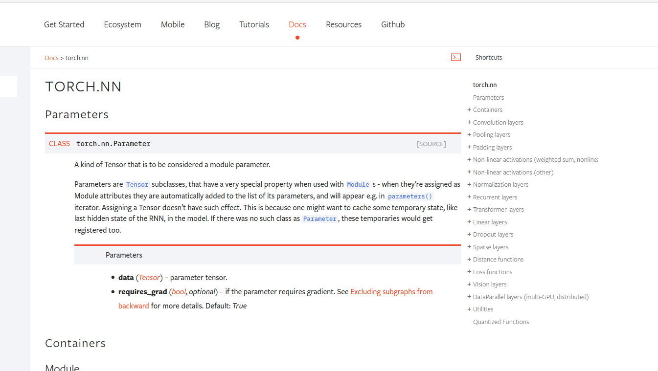 What happened to the sidebar in the torch.nn documentation? · Issue #39858 · pytorch/pytorch ...