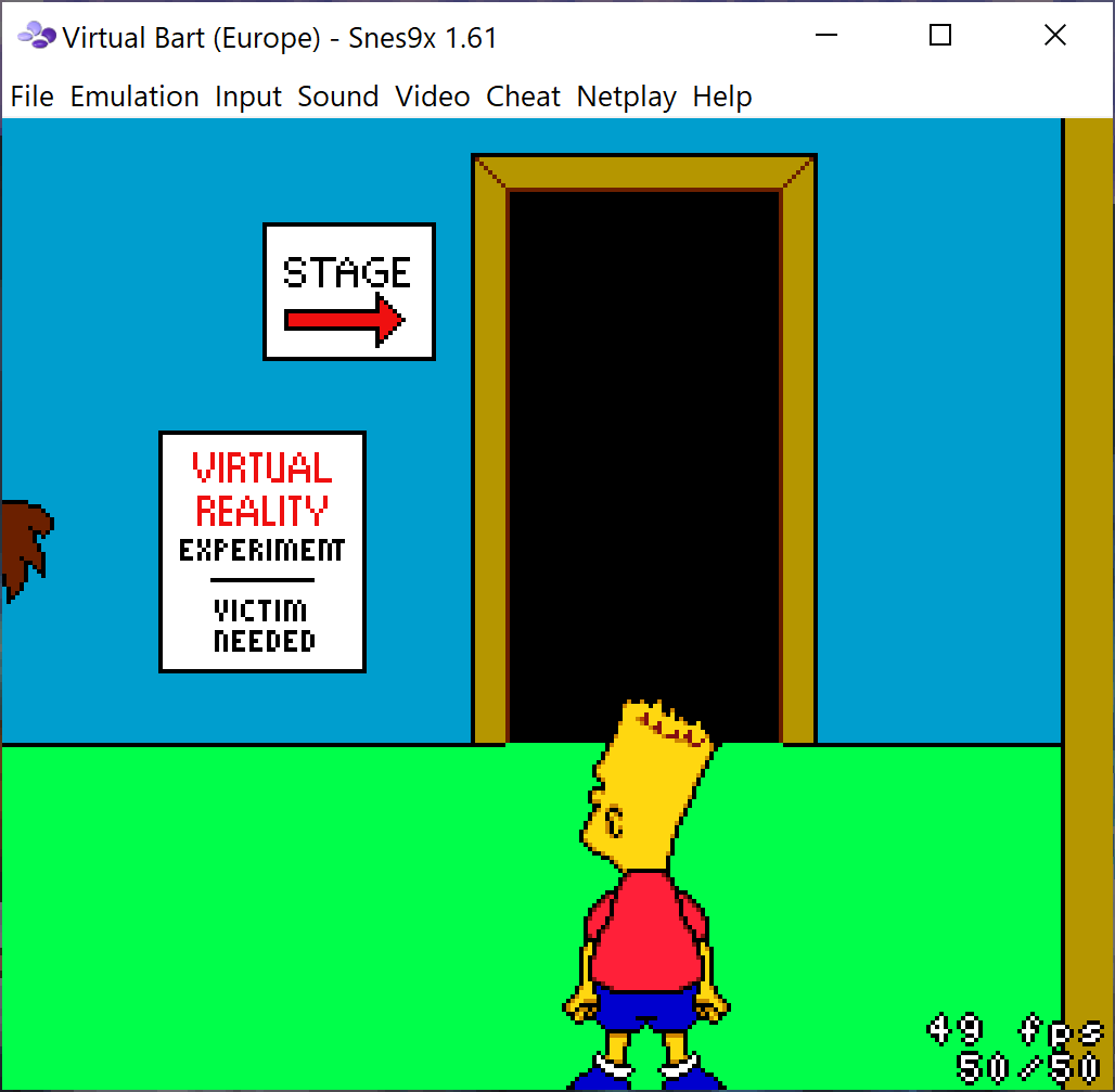 Virtual Bart (EUR) hangs [SNES9x v1.61] · Issue #827 · snes9xgit/snes9x · GitHub