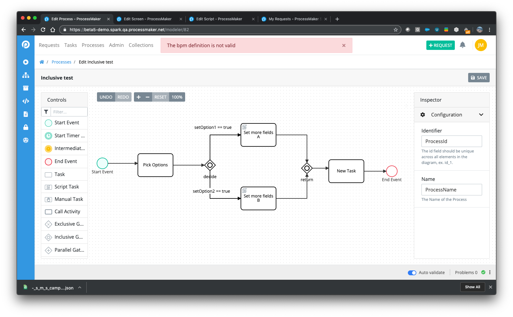 Inclusive Gateways Broken · Issue 459 · Processmaker Modeler · Github