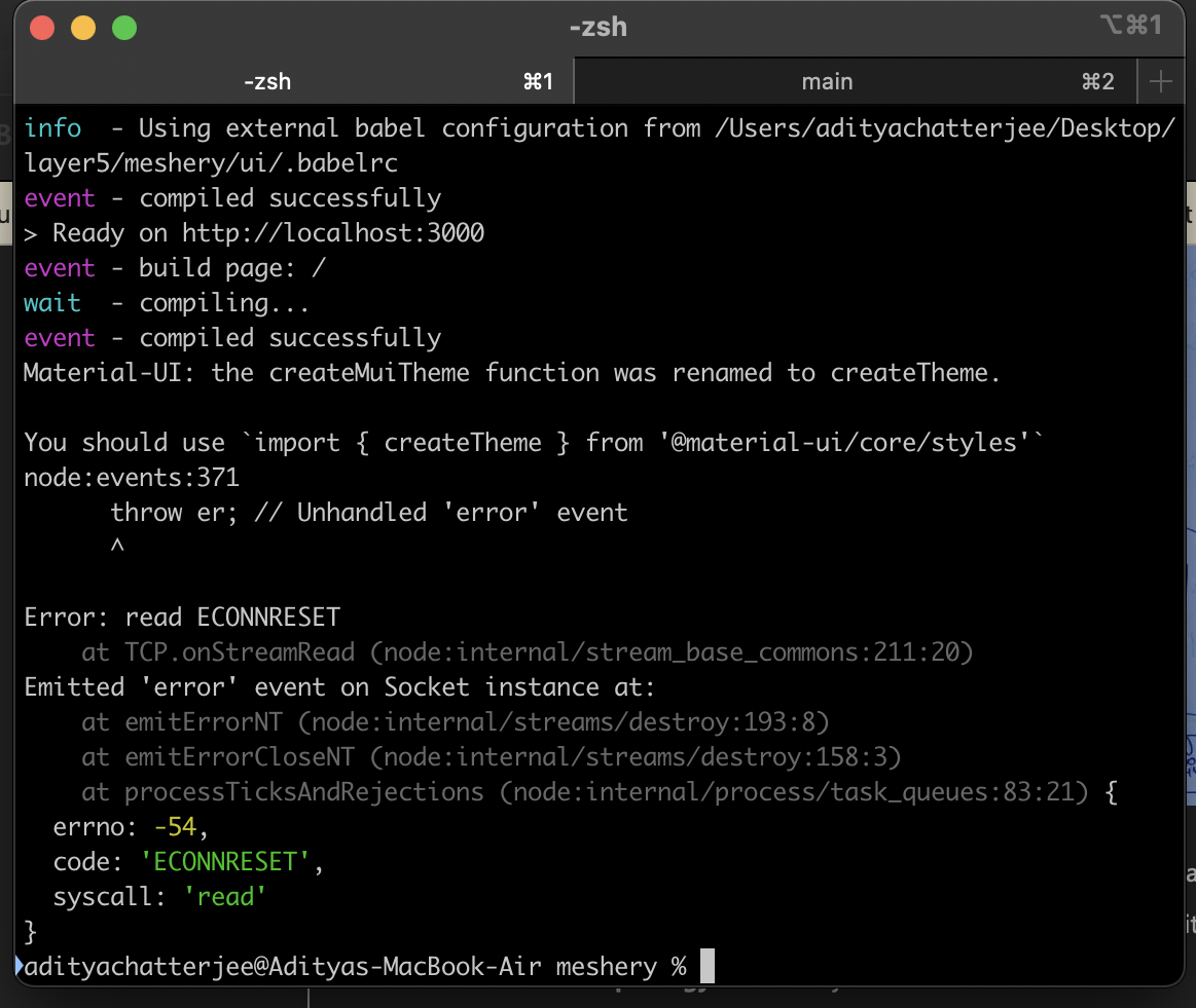 Issue with running UI dev server · Issue #4097 · meshery/meshery · GitHub