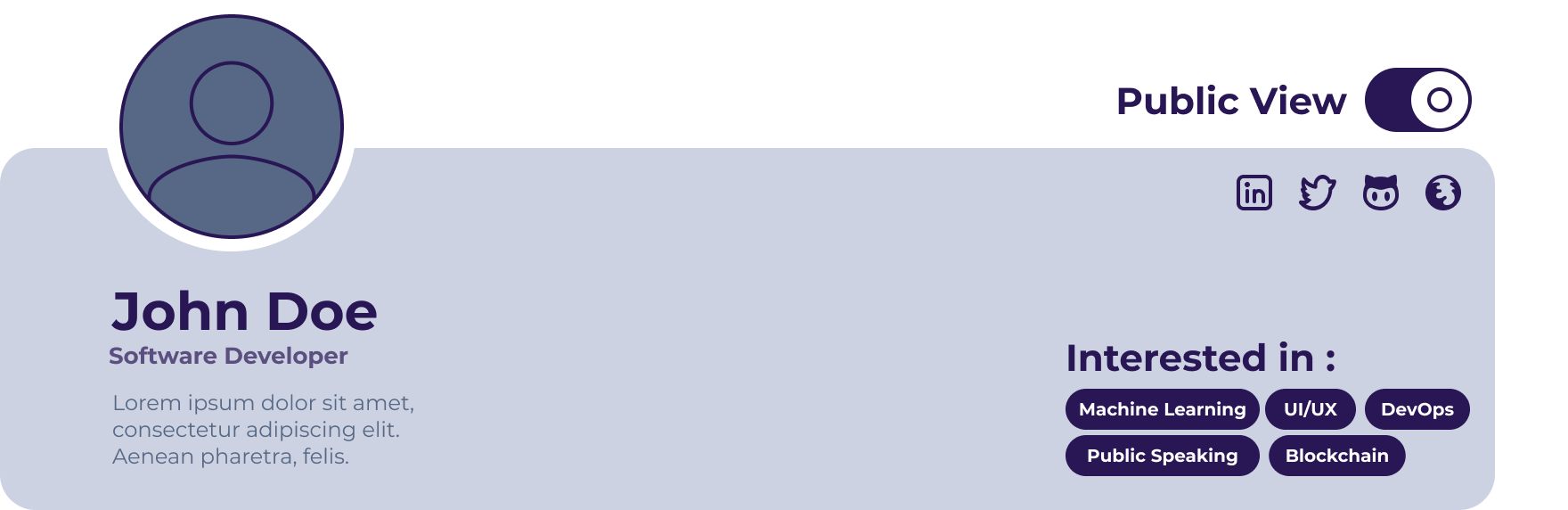 [Frontend] Create the profile info component · Issue #33 · codeforcauseorg/causefolio · GitHub