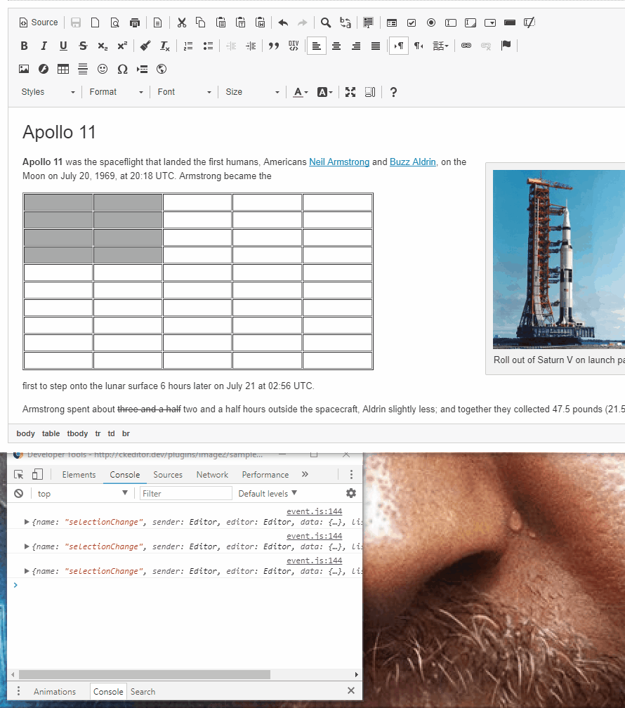 selectionChange event is not integrated with multiple range selection · Issue #739 · ckeditor ...