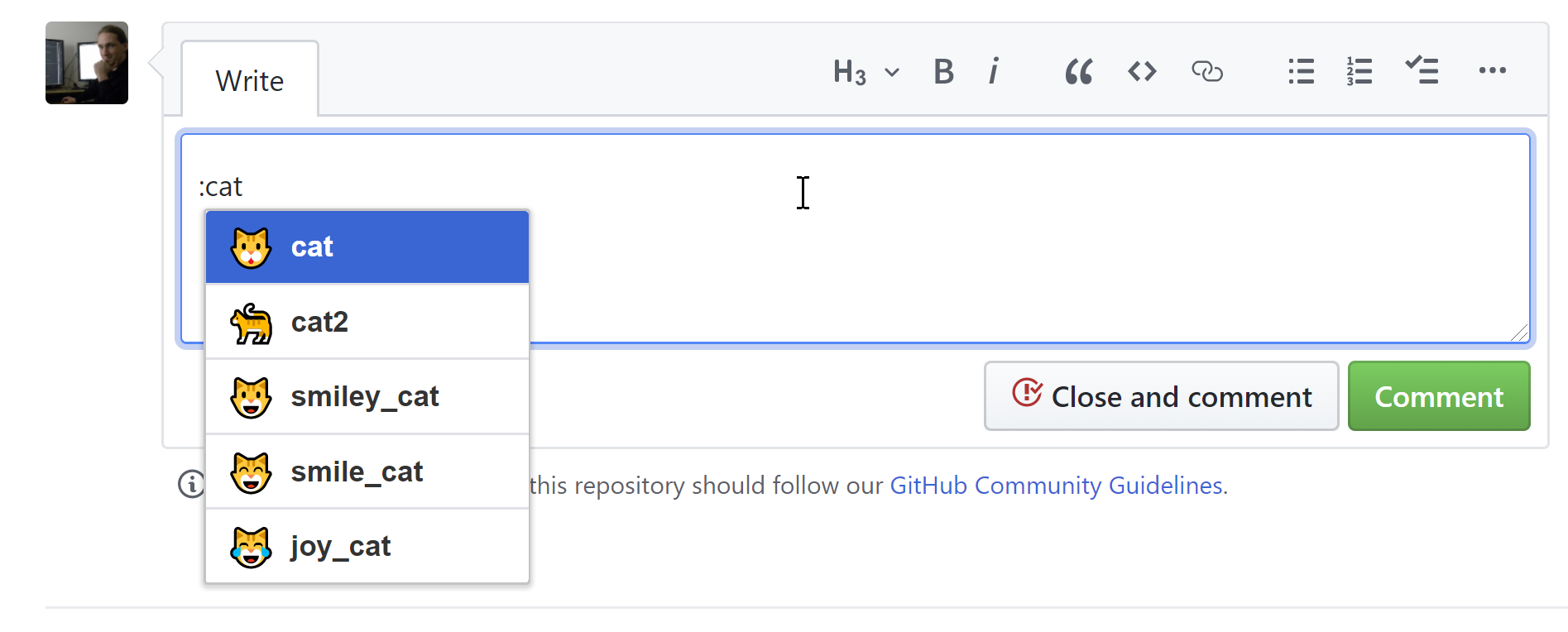 Render emojis in dropdown · Issue #126 · ckeditor/github-writer · GitHub