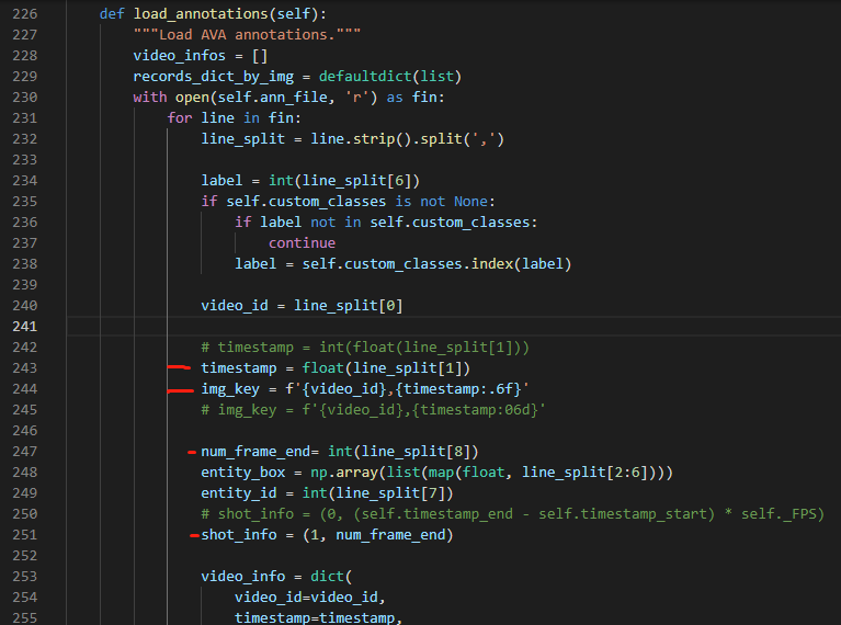 Train slowfast_···.py on my dataset with mark every 10 frames and the ...