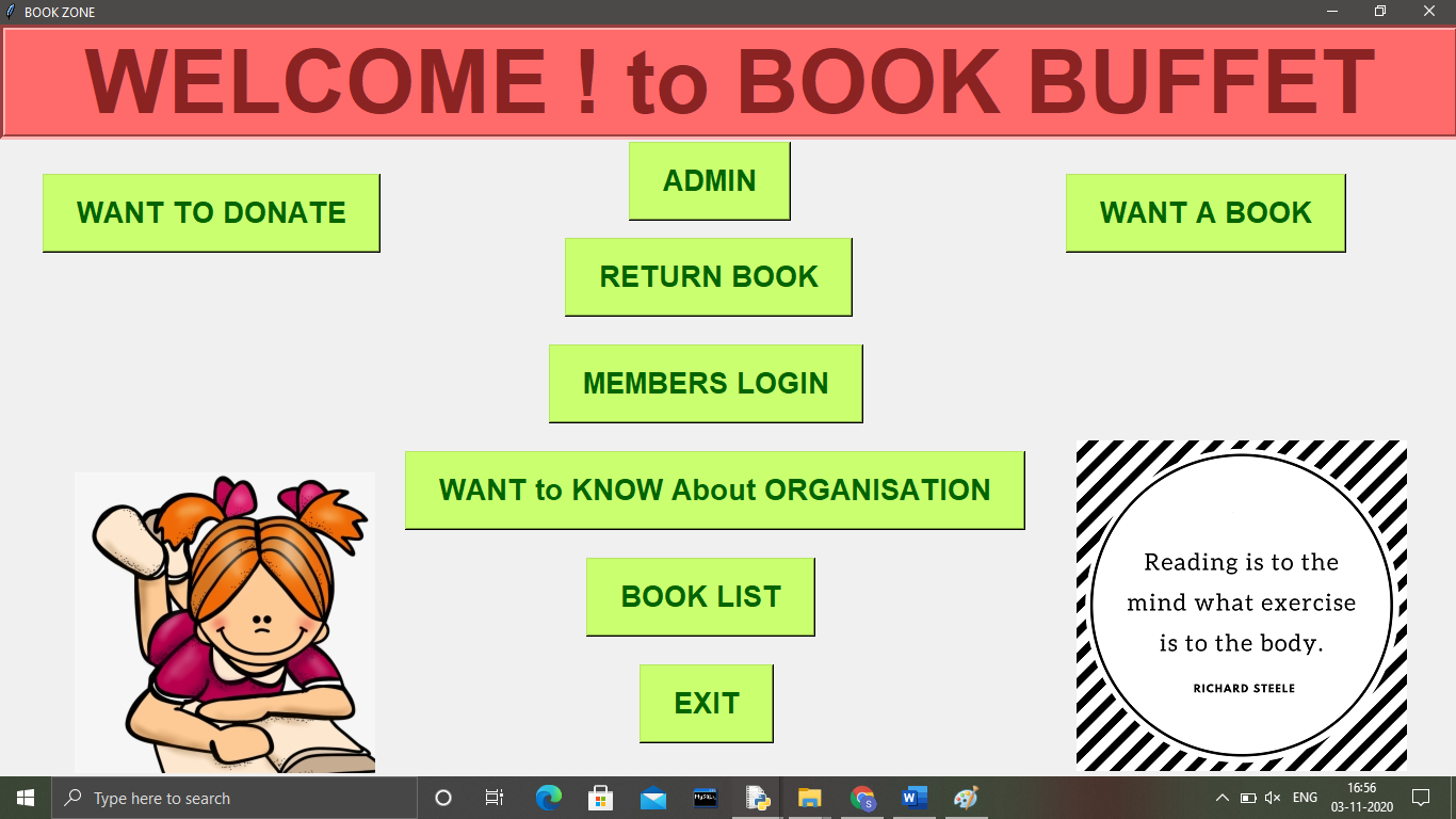 GitHub - ShrutiSharma-27/Book-Buffet: A medium to connect donors to those who need books. There ...