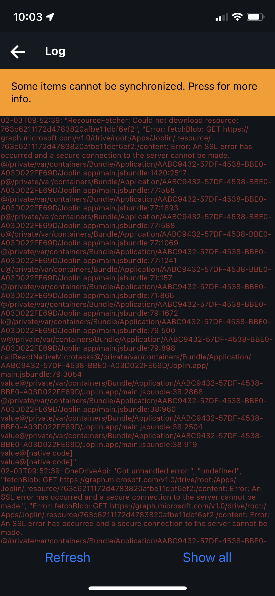 [iOS] Pop-up error alert in case of no error · Issue #6087 · laurent22 ...