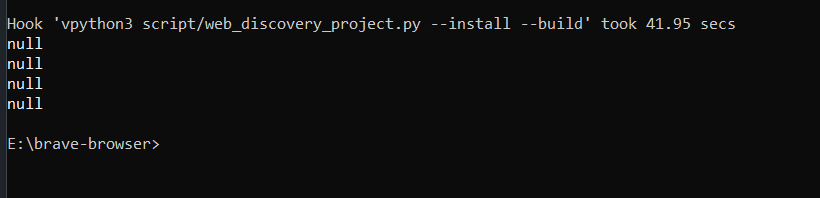 Build breaks at "vpython3 script/web_discovery_project.py --install --build" · Issue #18361 ...