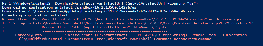 Unpacking artifact issue · Issue #1054 · microsoft/navcontainerhelper · GitHub