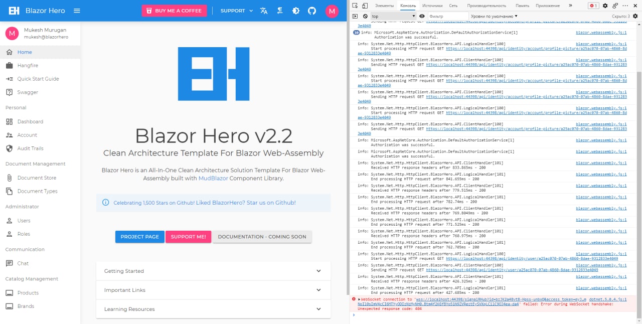 wss://localhost:44398/signalRHub 404 · Issue #259 · fullstackhero/blazor-starter-kit · GitHub