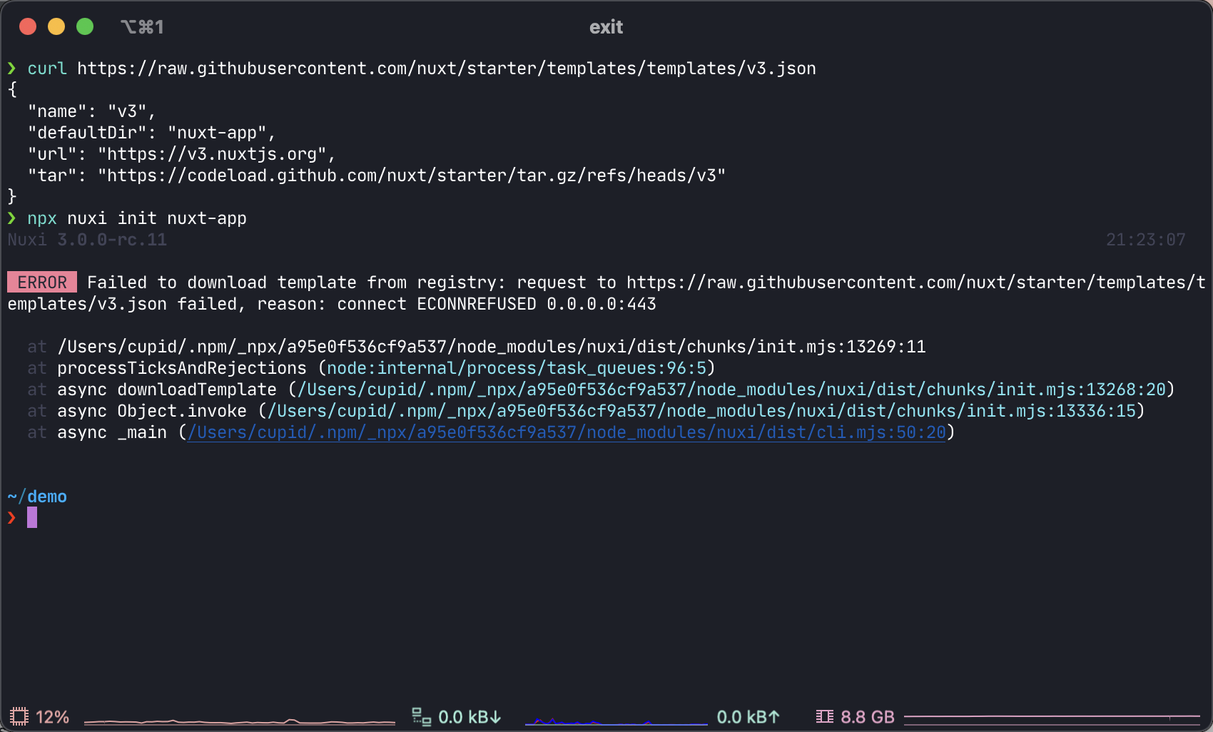 Failed to create nuxt3 project with `npx nuxi init nuxt-app` · nuxt nuxt · Discussion #16763 ...