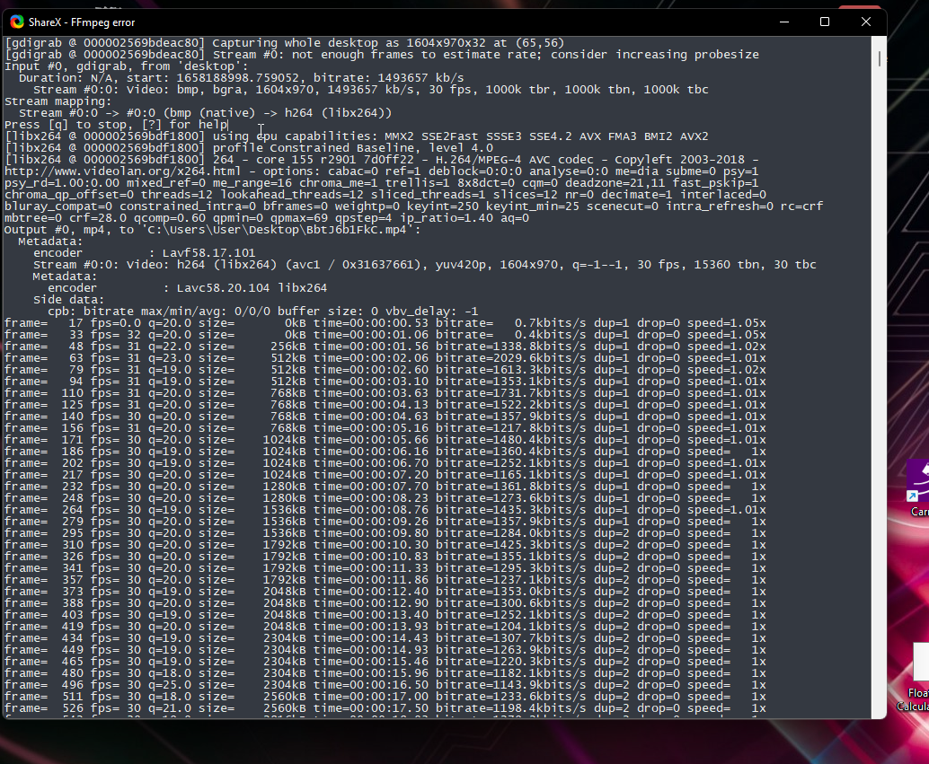 Bug: ffmpeg error when trying to record a very long video · Issue #6390 ...