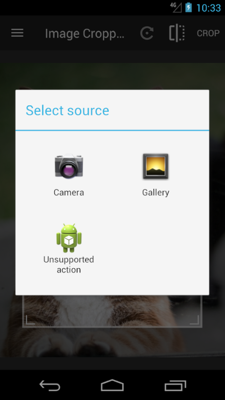 Bug: on API 16 emulator, we have "Unsupported action" in "select source" dialog · Issue #423 ...