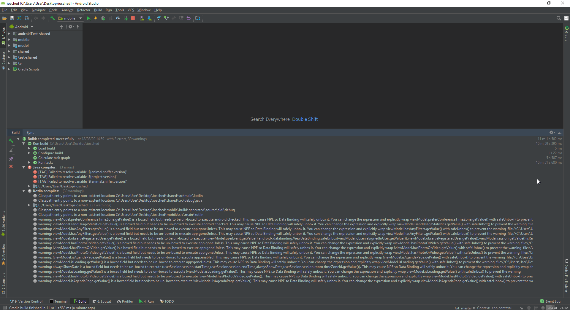 Failed to import and run · Issue #282 · google/iosched · GitHub
