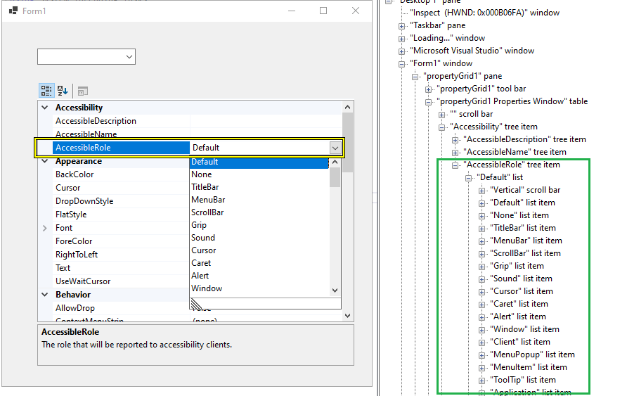 [Inspect]There are no list items displaying under the list tree node in Inspect when expanding ...