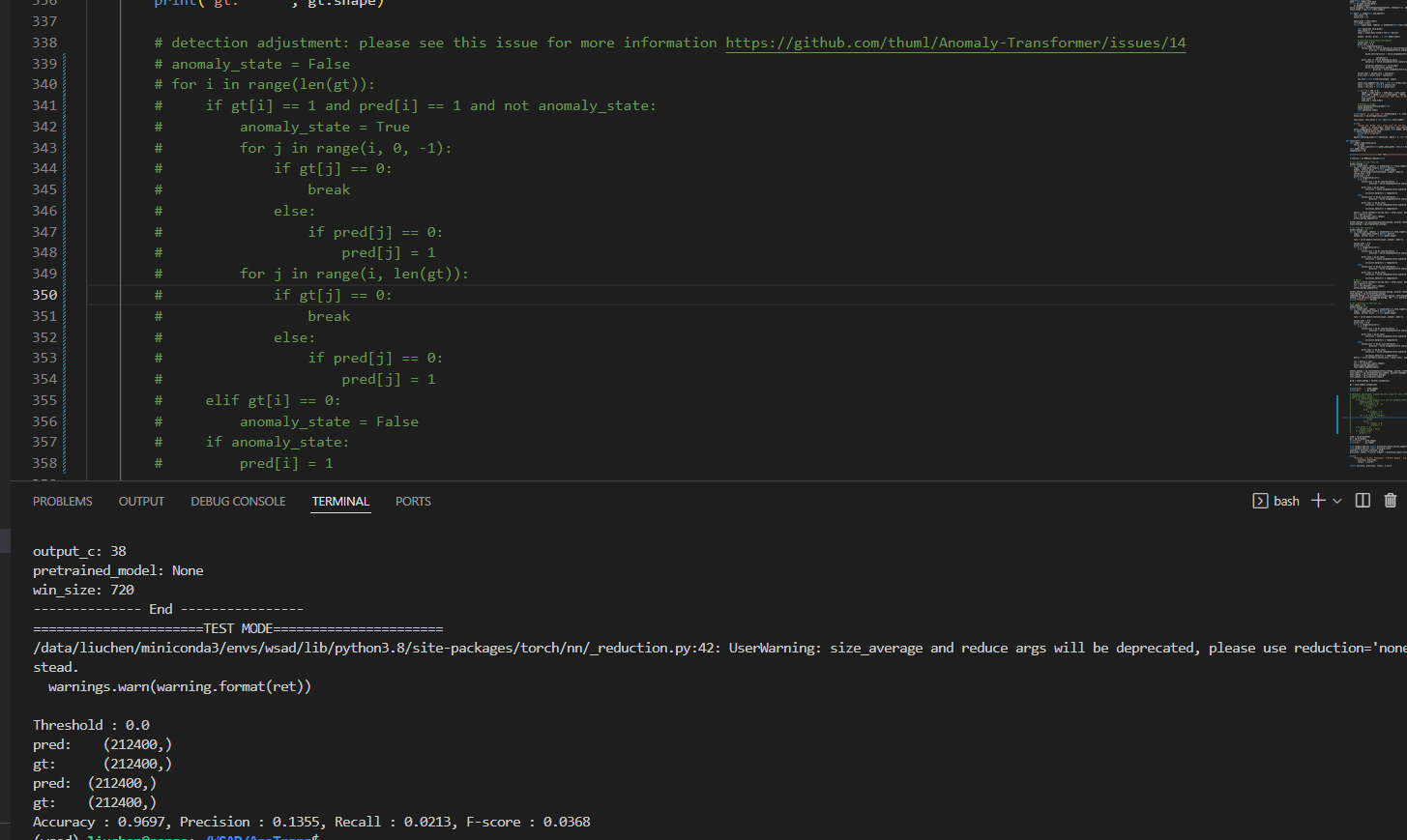 注释point-adjust代码段后模型性能出现大幅度下降 · Issue #51 · thuml/Anomaly-Transformer · GitHub