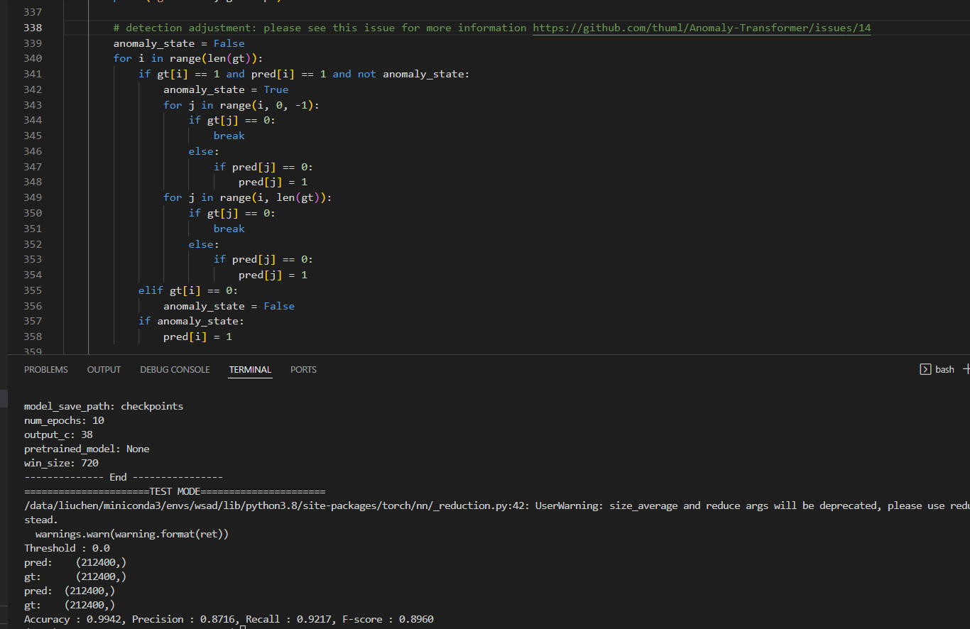注释point-adjust代码段后模型性能出现大幅度下降 · Issue #51 · thuml/Anomaly-Transformer · GitHub