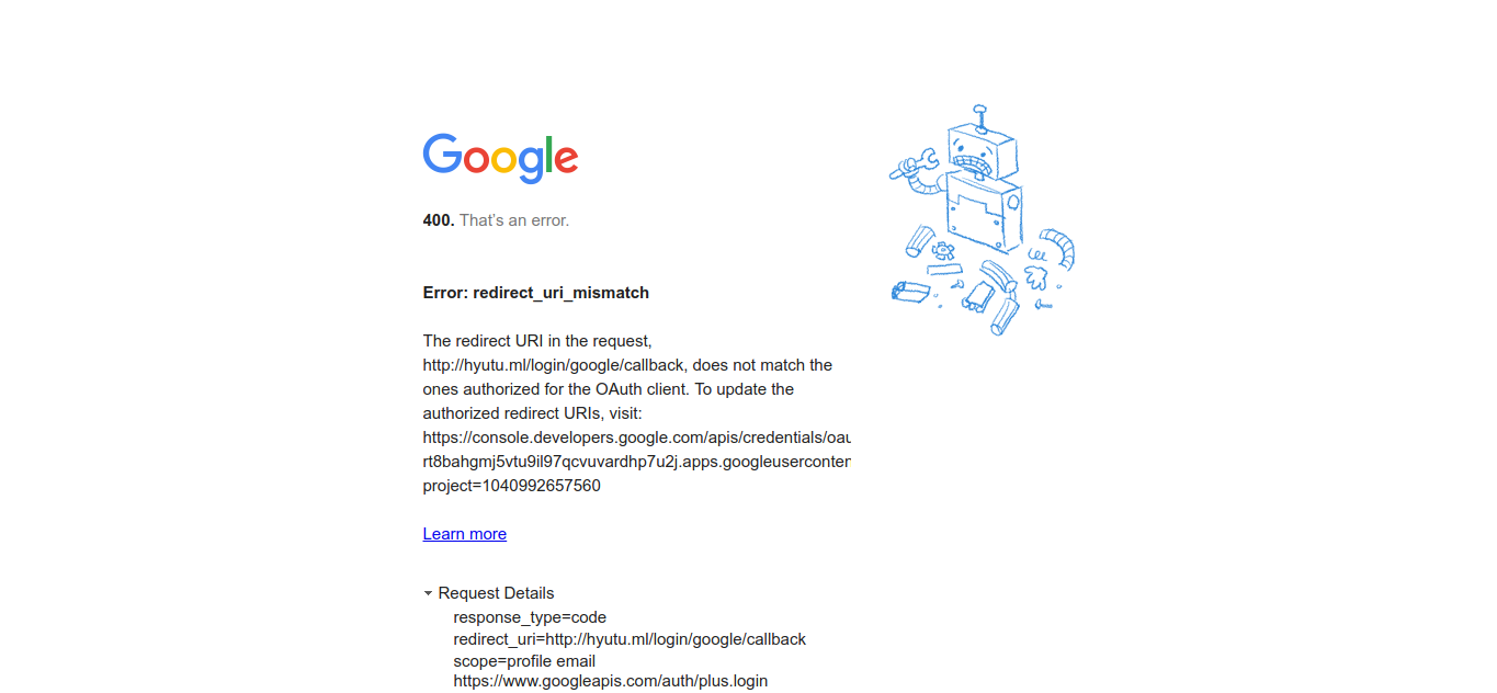 구글 로그인시 redirect_uri_mismatch · Issue #525 · JJoriping/KKuTu · GitHub