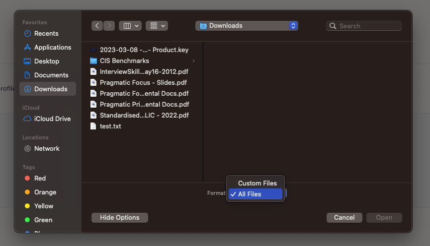 If I upload a file that is not a .mobileconfig, it should allow me to try again. · Issue #10242 ...