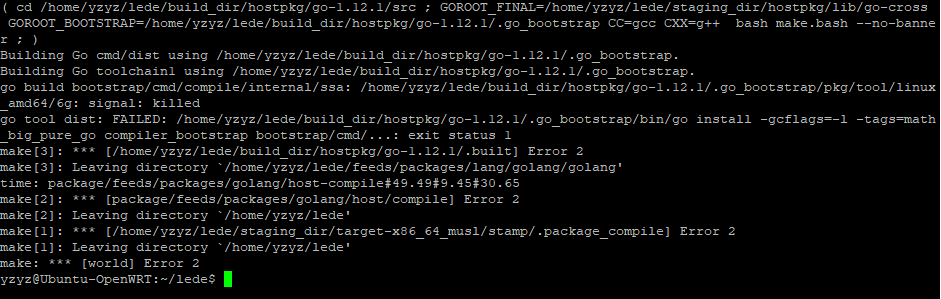 編譯QEMU ARM Virtual Machine > ARMv8 跑到go-1.12.1出錯了 · Issue #1939 · coolsnowwolf/lede · GitHub
