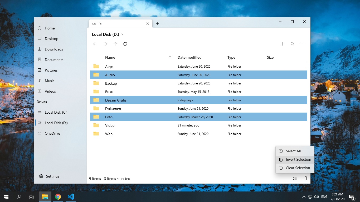 Can't Invert Selection · Issue #1542 · files-community/Files · GitHub